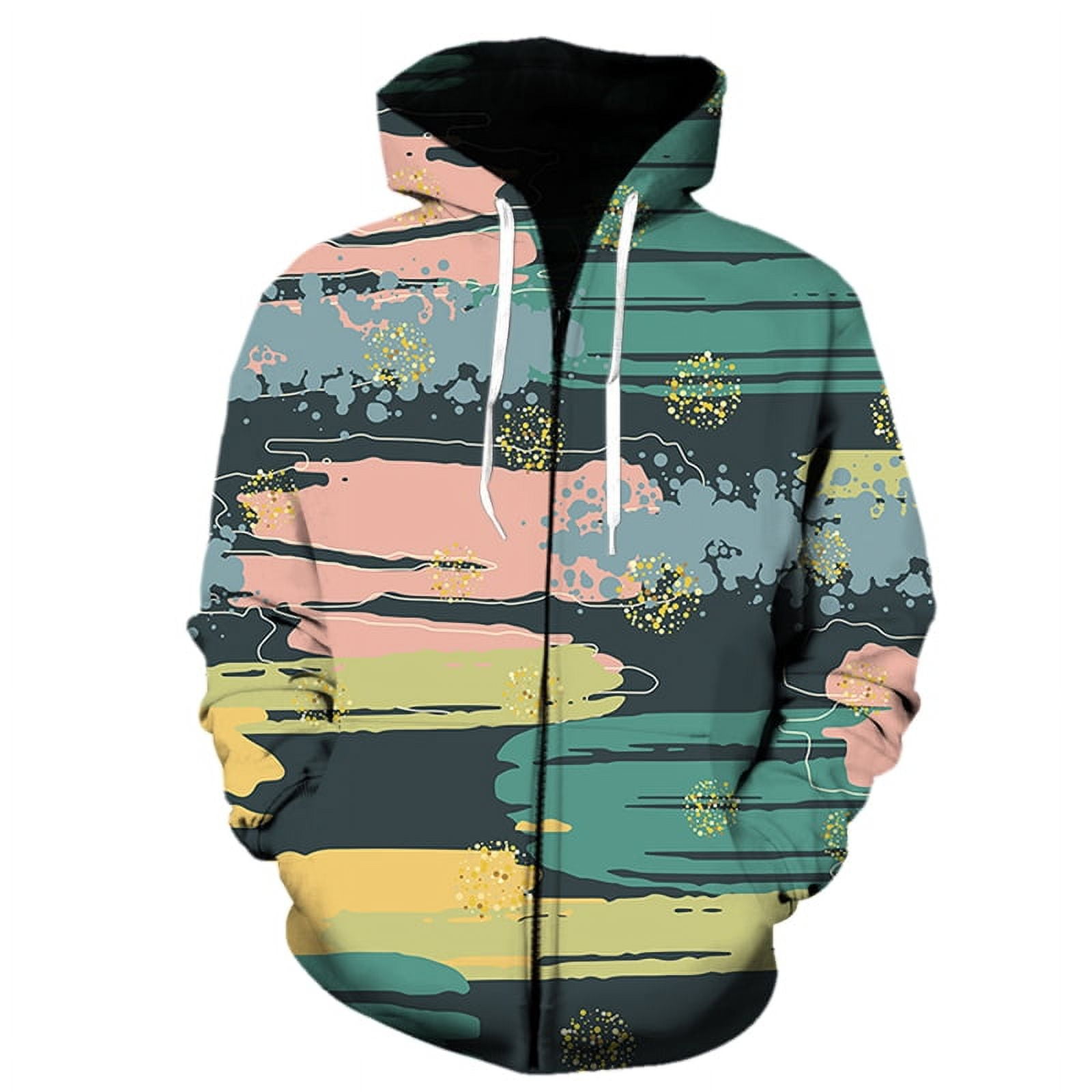 Spring graffiti art painting zipper Hoodies Casual Men Women Fashion ...