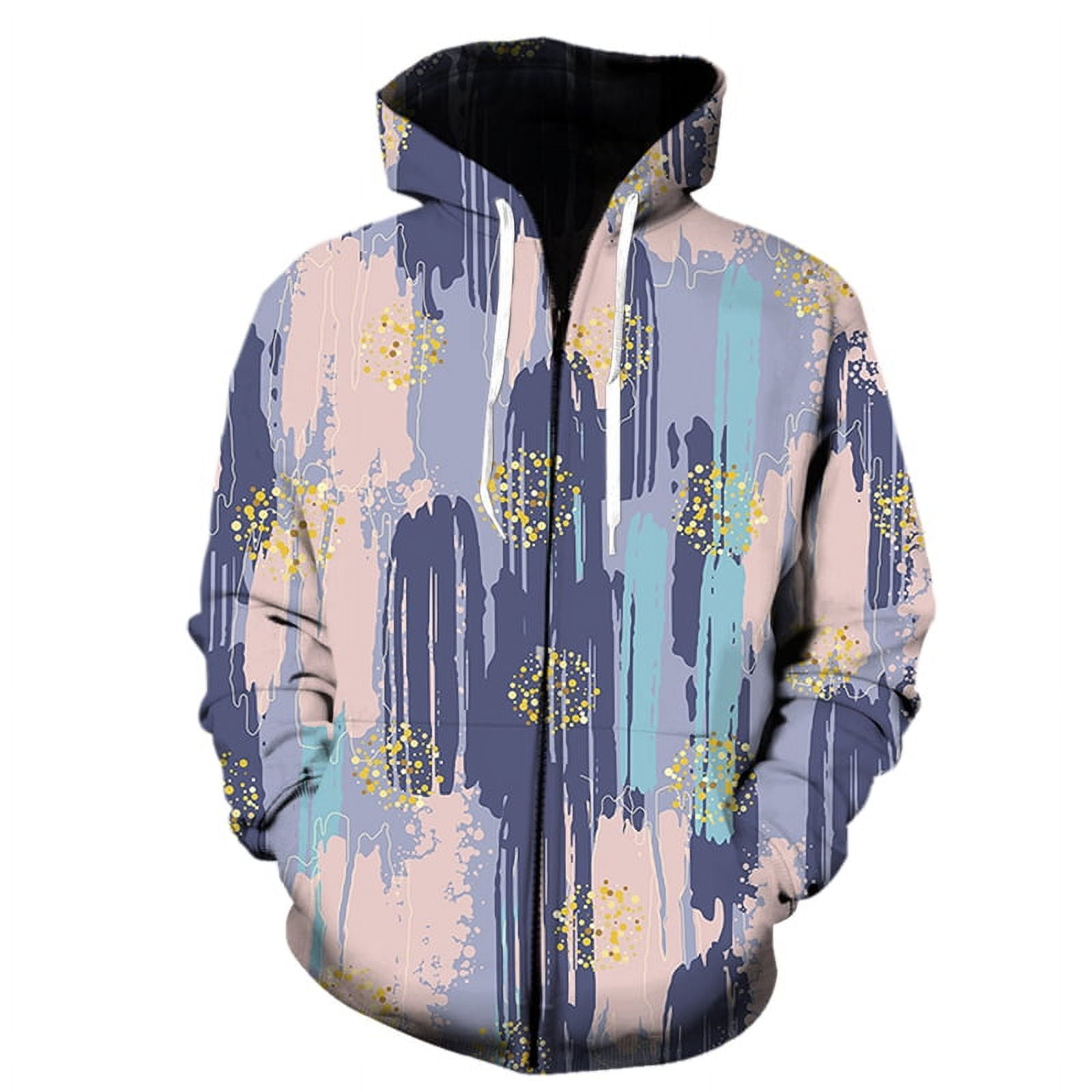 Spring graffiti art painting zipper Hoodies Casual Men Women Fashion ...