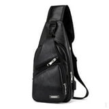 Spring hue Men Leather Chest Sling Packs Shoulder Cross Body Bag Packs ...