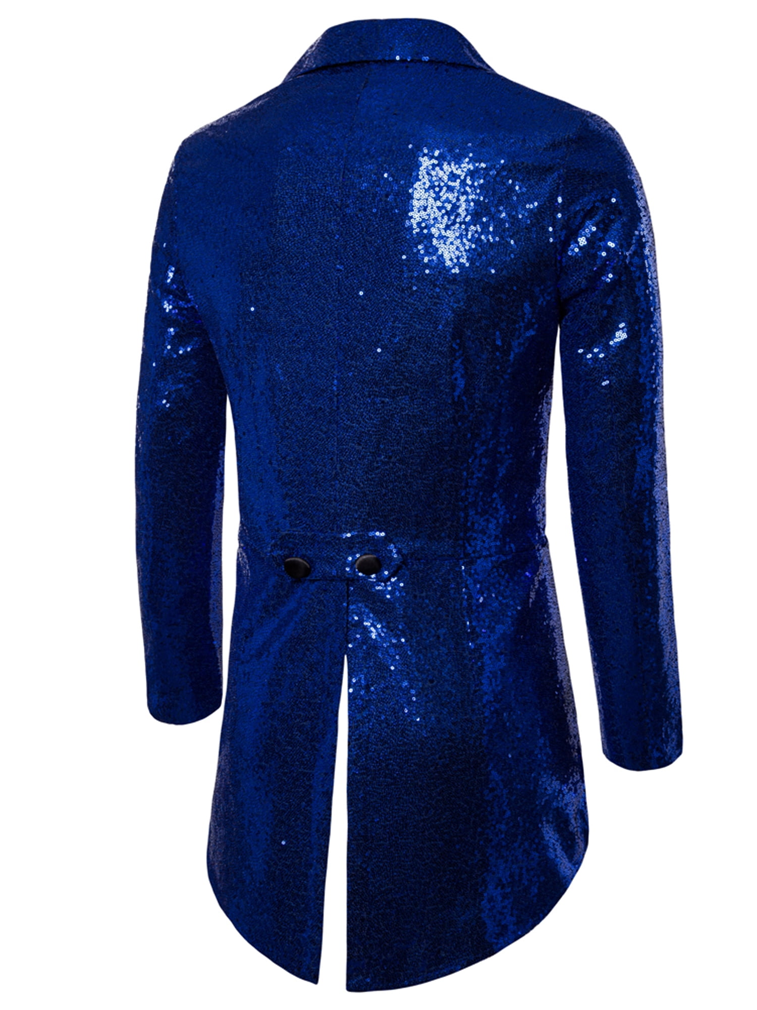 Spring hue Mens Sequin Tuxedo Tailcoat Swallowtail Suit Jacket Dinner ...