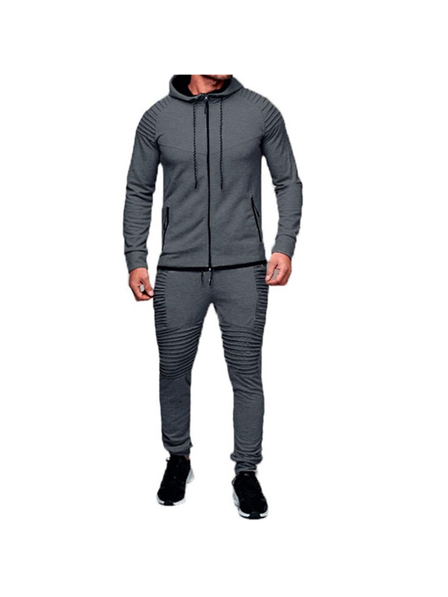 Spring hue Mens Tracksuit Jogging Top Bottom Sport Suit Hoodie Coat ...