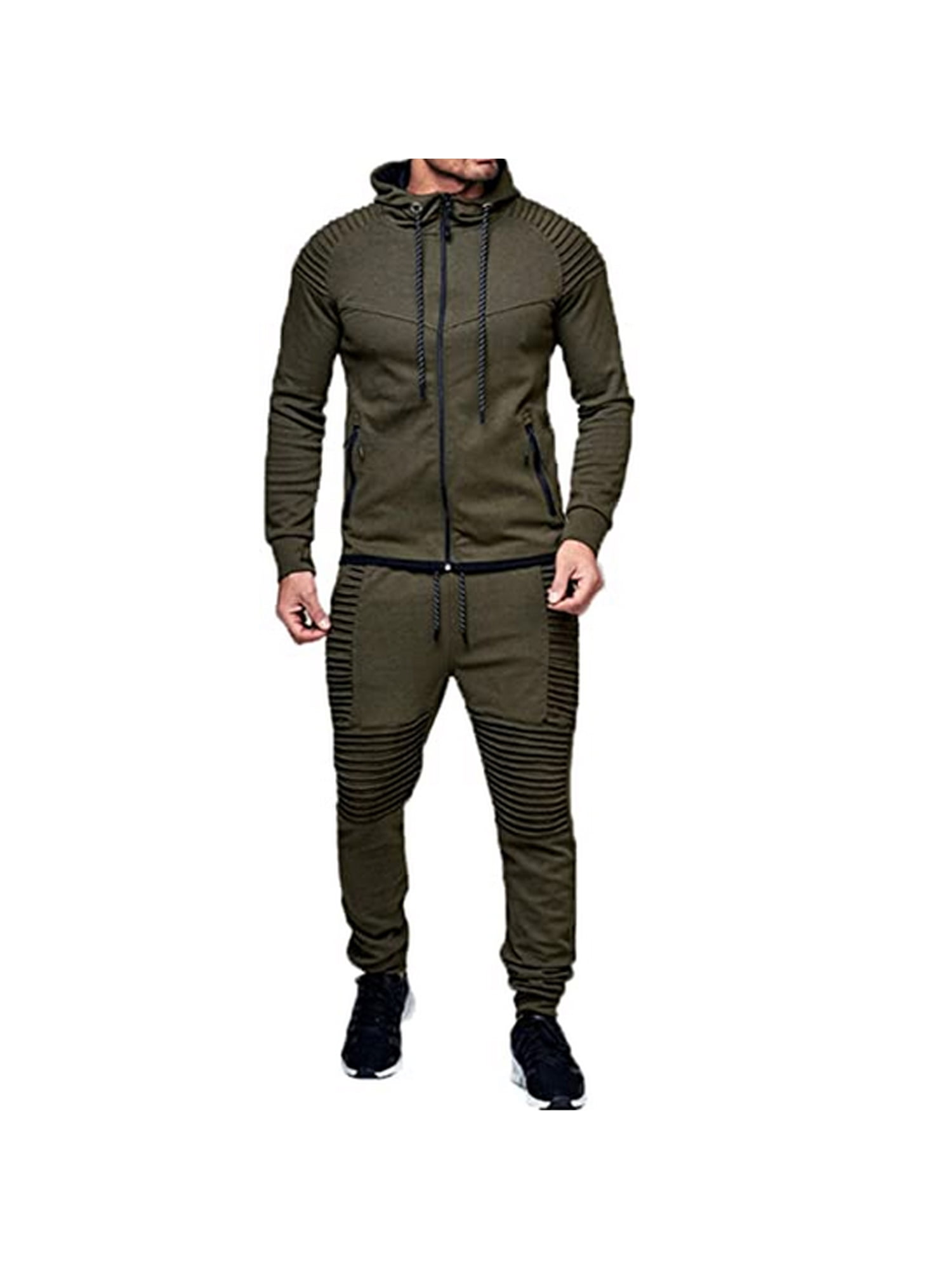 Spring hue Mens Tracksuit Jogging Top Bottom Sport Suit Hoodie Coat ...