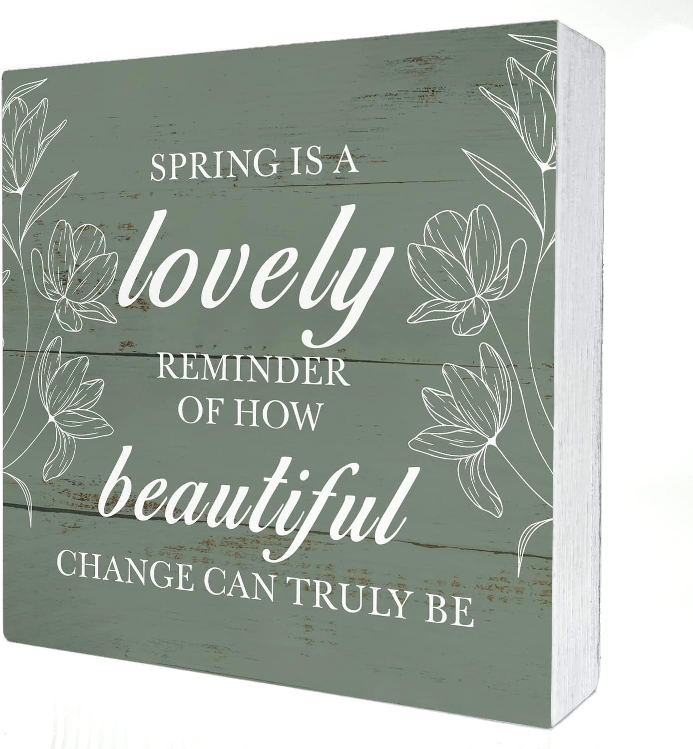Spring is a Lovely Reminder Wood Box Sign Home Decor, Rustic Spring ...