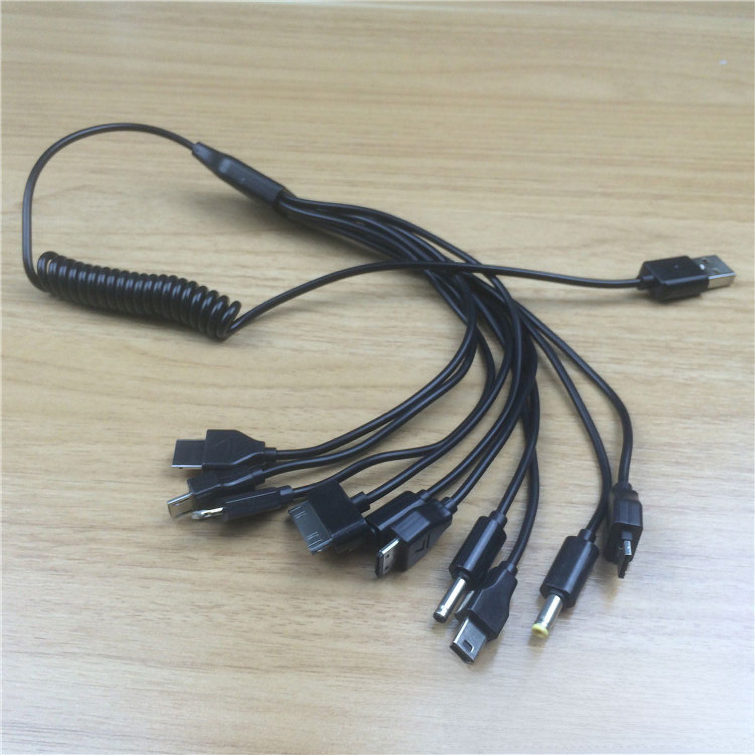 Spring one-to-ten charging cable 1-to-ten retractable universal ...