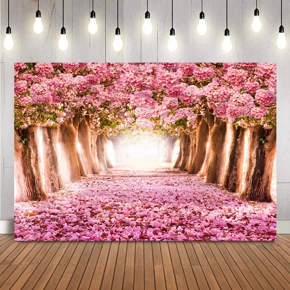 Spring red floral photography backdrop flowers path photo background ...