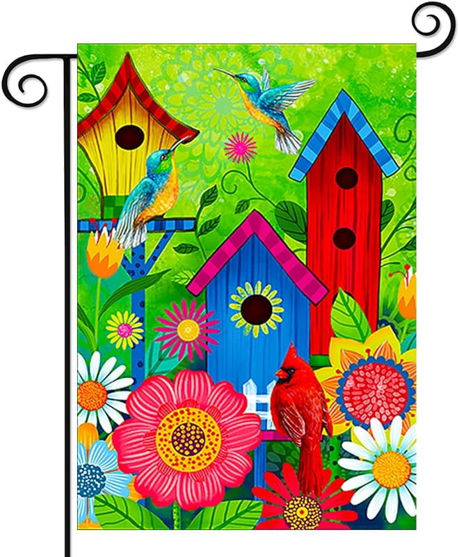 Spring summer birds Outside Double Sided 12X18 Garden flags,Seasonal ...