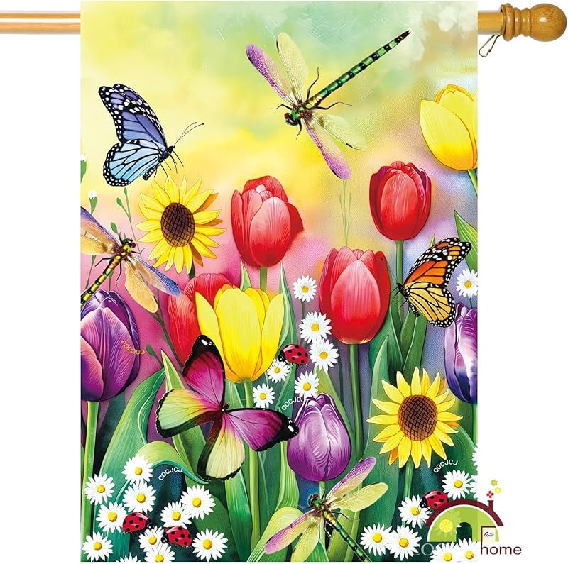 Spring summer sunflower garden flag 12x18 Double Sided Vertical, Small ...