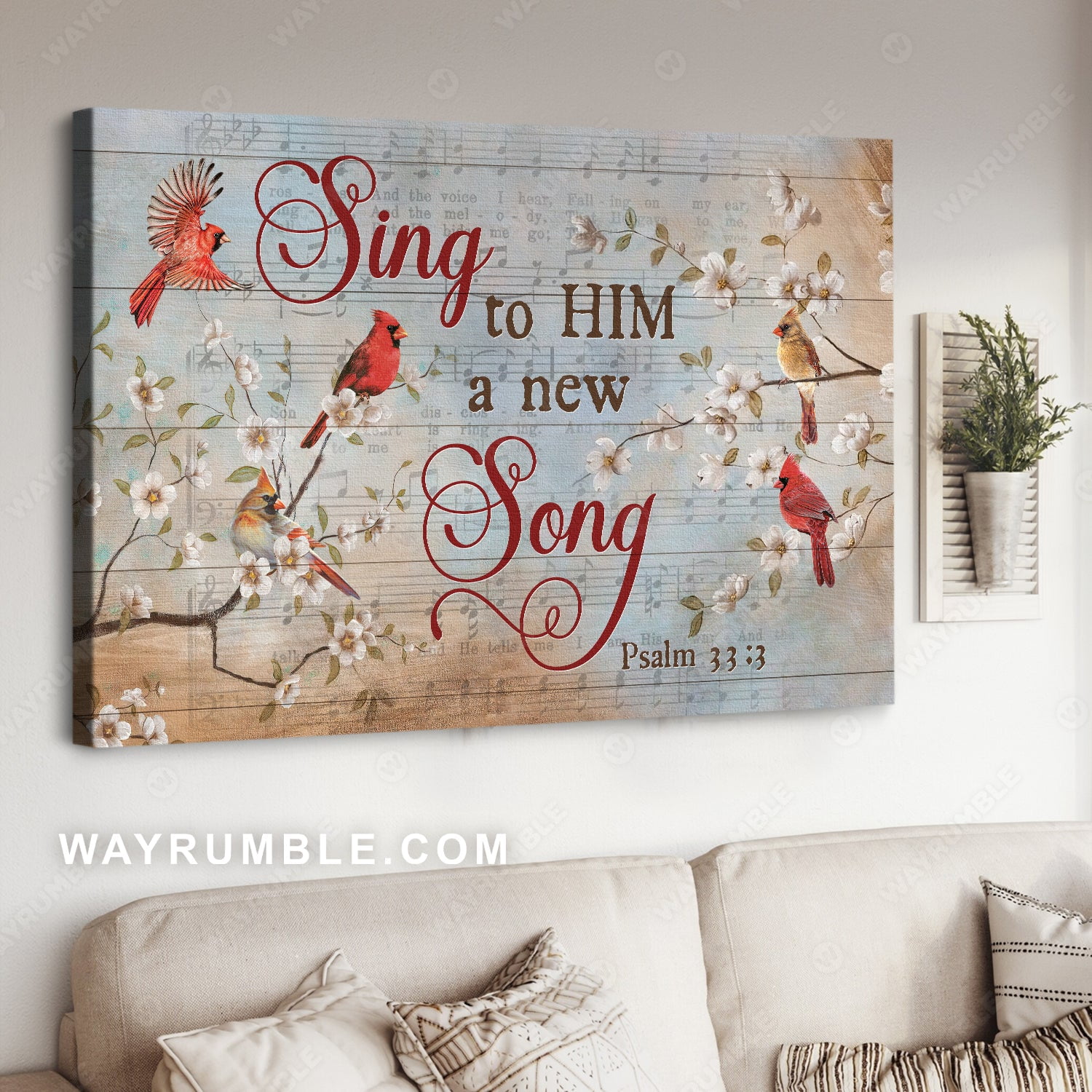 Spring vibe, Jasmine forest, Lucky cardinal, Sing to him a new song ...