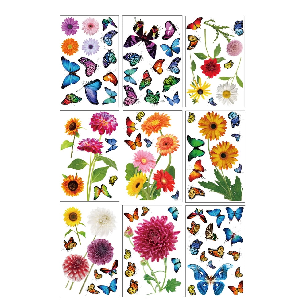 Spring window stickers Iris window stickers anti-collision window stickers decals spring static ...