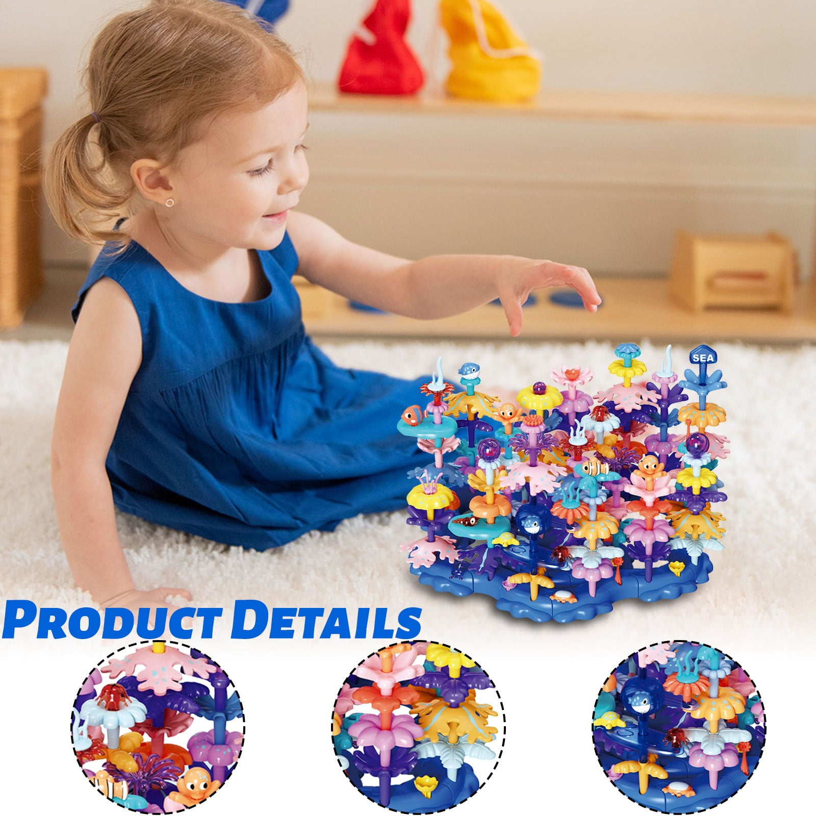 SpringFlower Toys for Girls 3 4 5 6 7 Years Old, Flower Garden Building ...