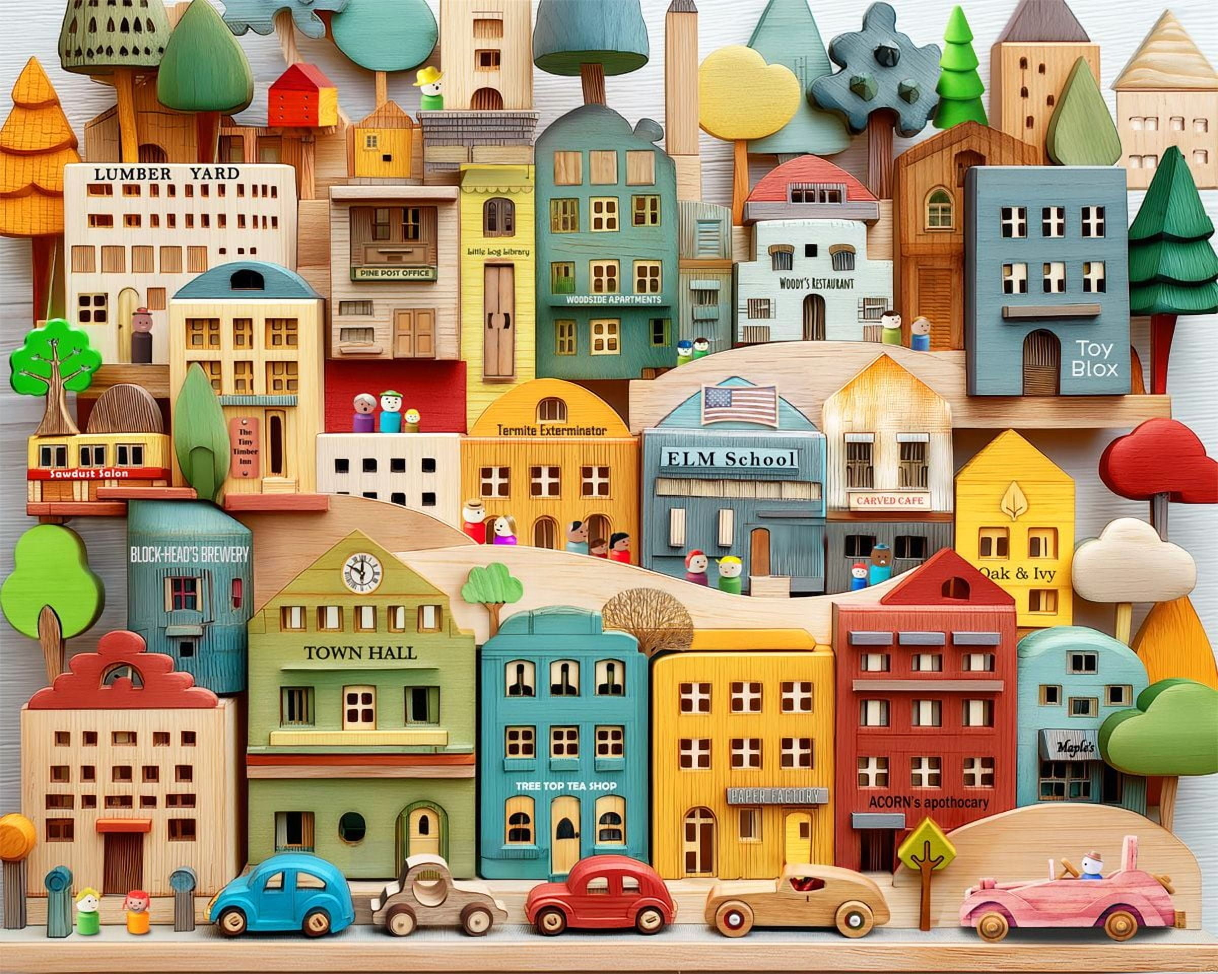 Springbok 500 Piece Timber Town Jigsaw Puzzle for Adults and Families ...
