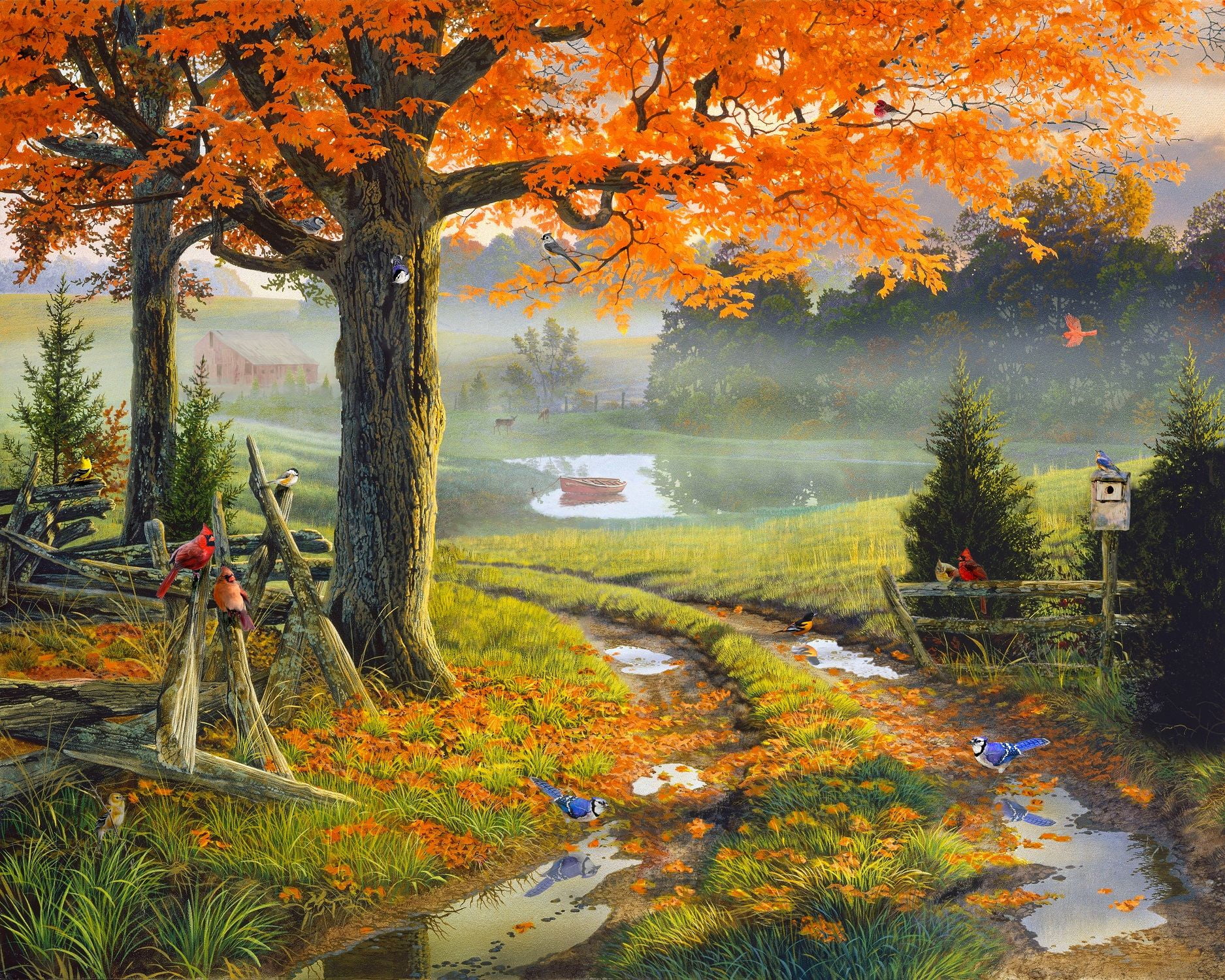 Springbok Puzzles, Country Home Jigsaw Puzzle, 1000 Pieces, Fall ...
