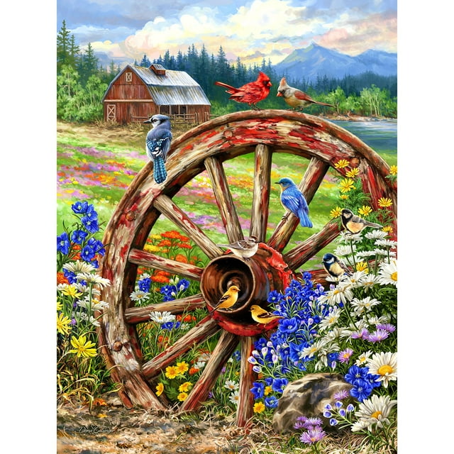 Springbok Puzzles 500-Piece Colorful Birds Adult Cardboard Jigsaw ...