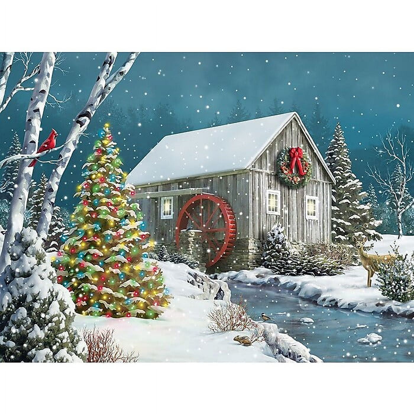 Springbok The Falling Snow 500-Piece Jigsaw Puzzle, Tranquil Christmas ...