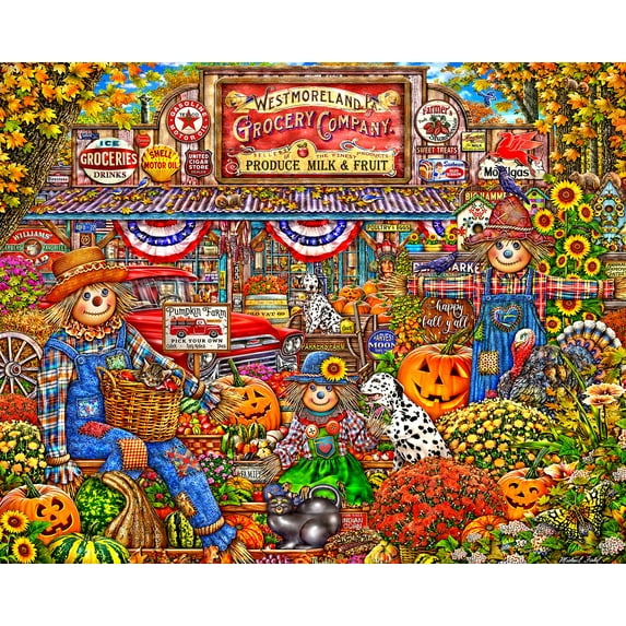 Springbok 1000 Piece Happy Fall Y'all Jigsaw Puzzle for Adults - Made ...