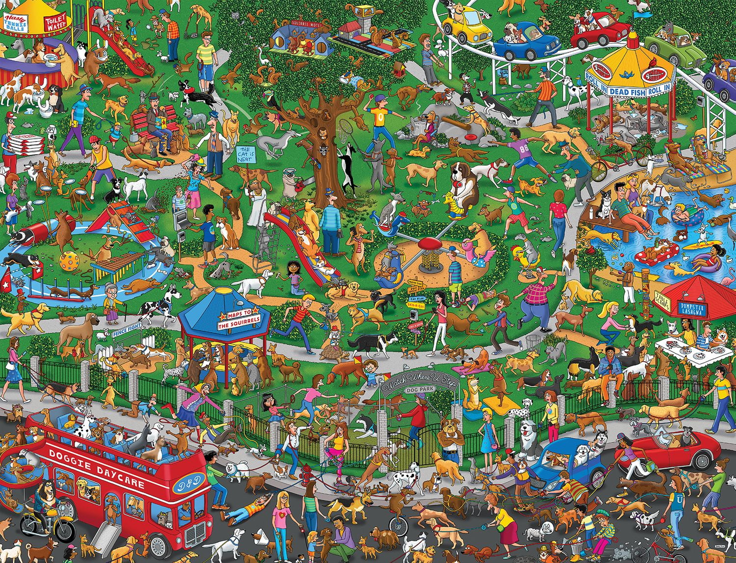 Springbok Puzzles, 1000 Piece Jigsaw Puzzle for Adults, The Dog Park ...
