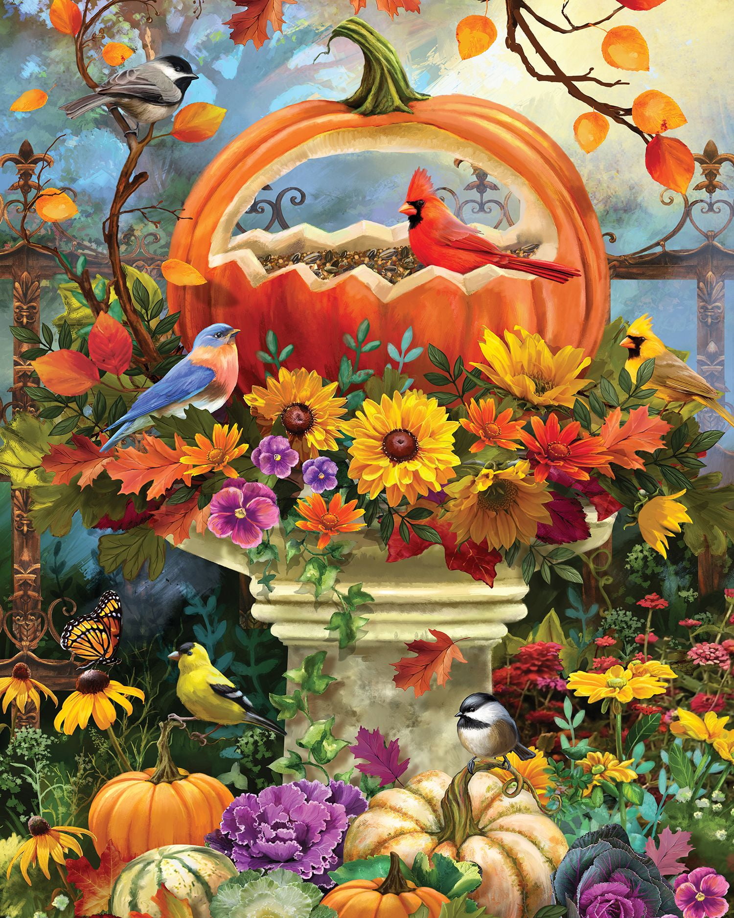 Springbok 1000 Piece Bountiful Bird Feeder Jigsaw Puzzle for Adults ...