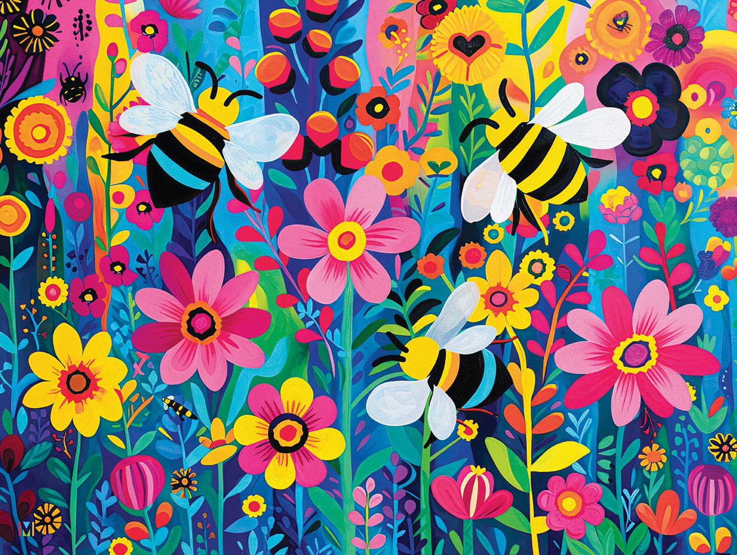 Springbok 500 Piece Busy Bee Garden Jigsaw Puzzle for Adults - Made in ...