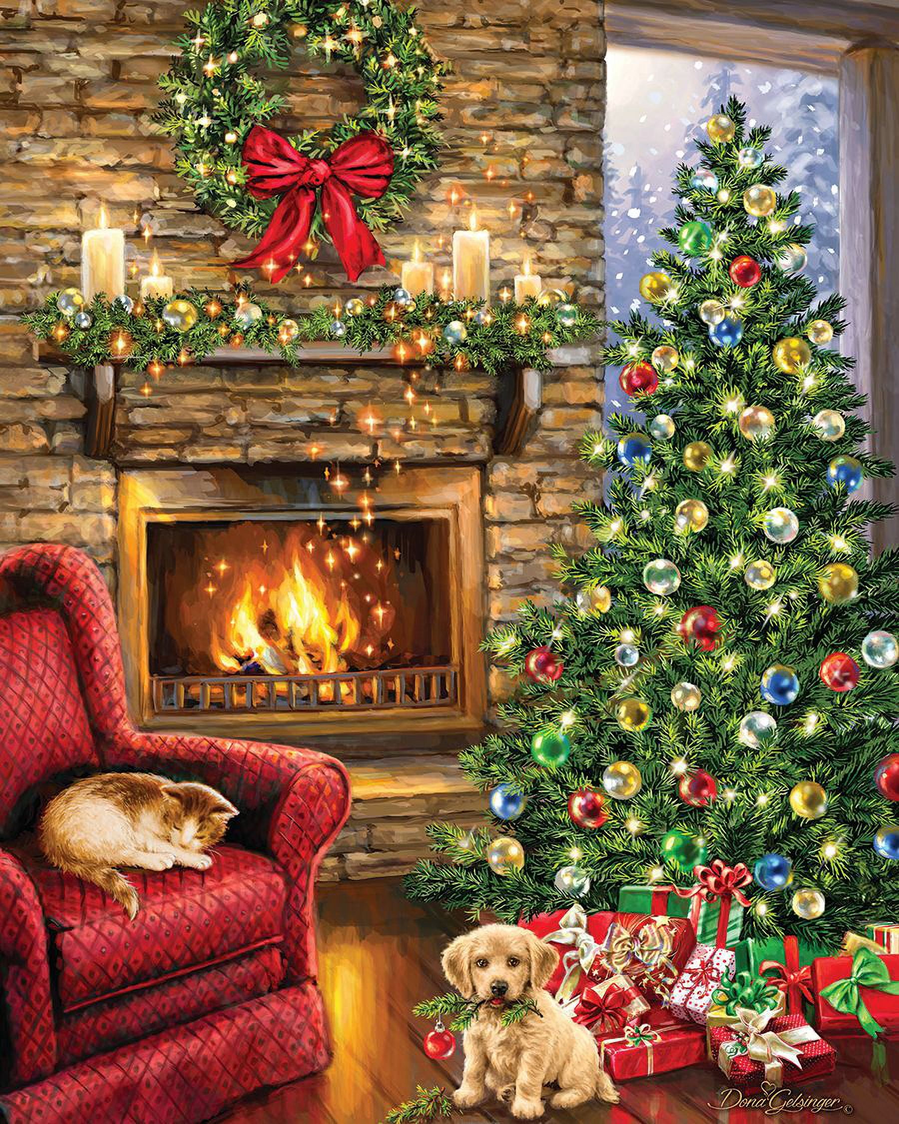 Springbok Puzzles, Fireside Christmas 1000 Piece Jigsaw Puzzle for ...
