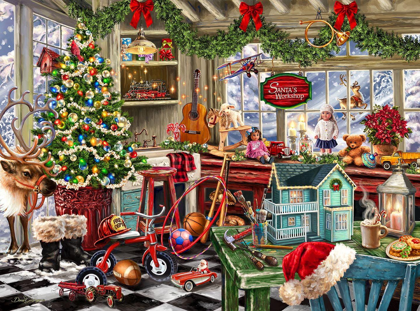 Springbok 1000 Piece Santa's Workshop Jigsaw Puzzle for Adults - Made ...