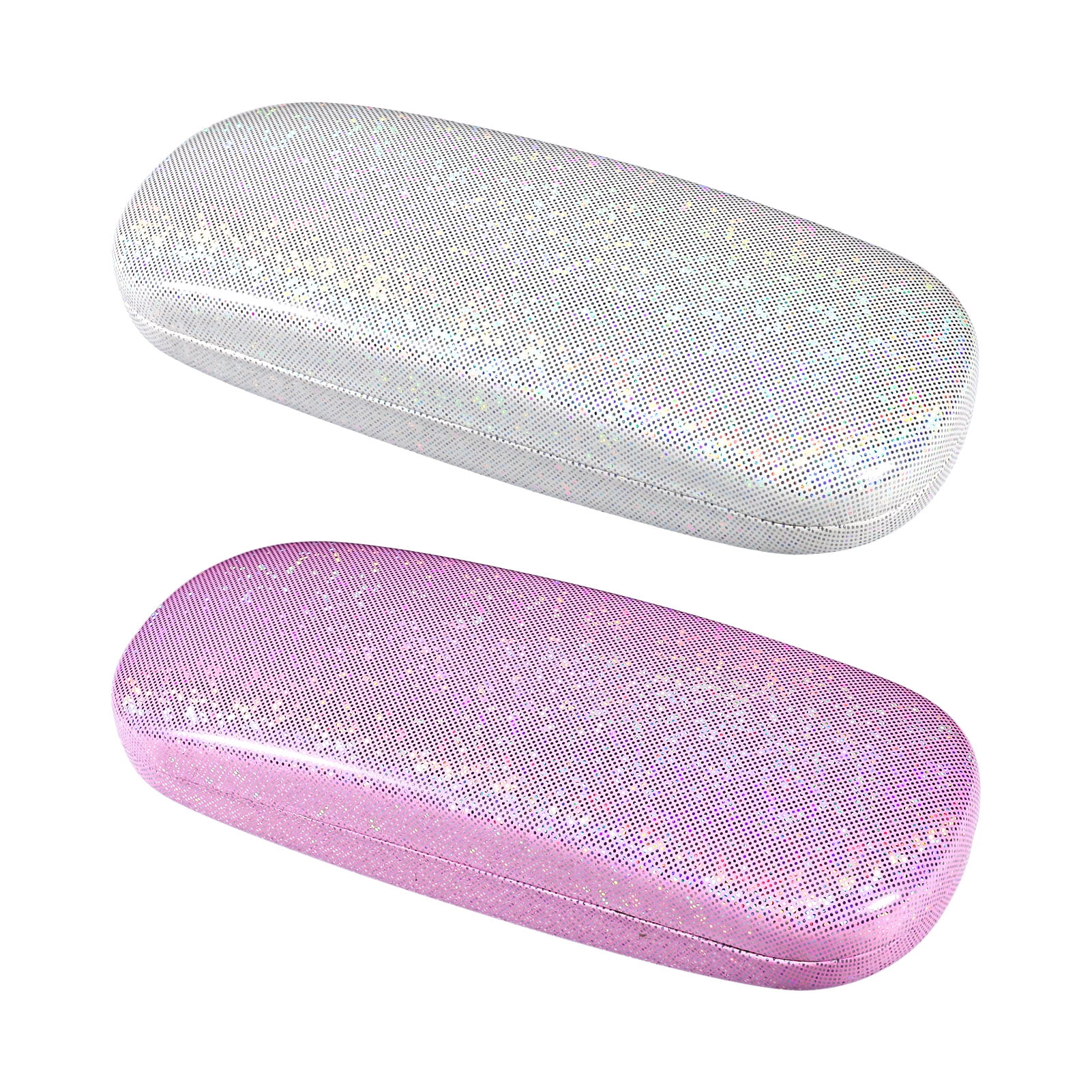 GJX 2pcs Glitter Hard Shell Sunglasses Case,Portable Sunglasses Case ...
