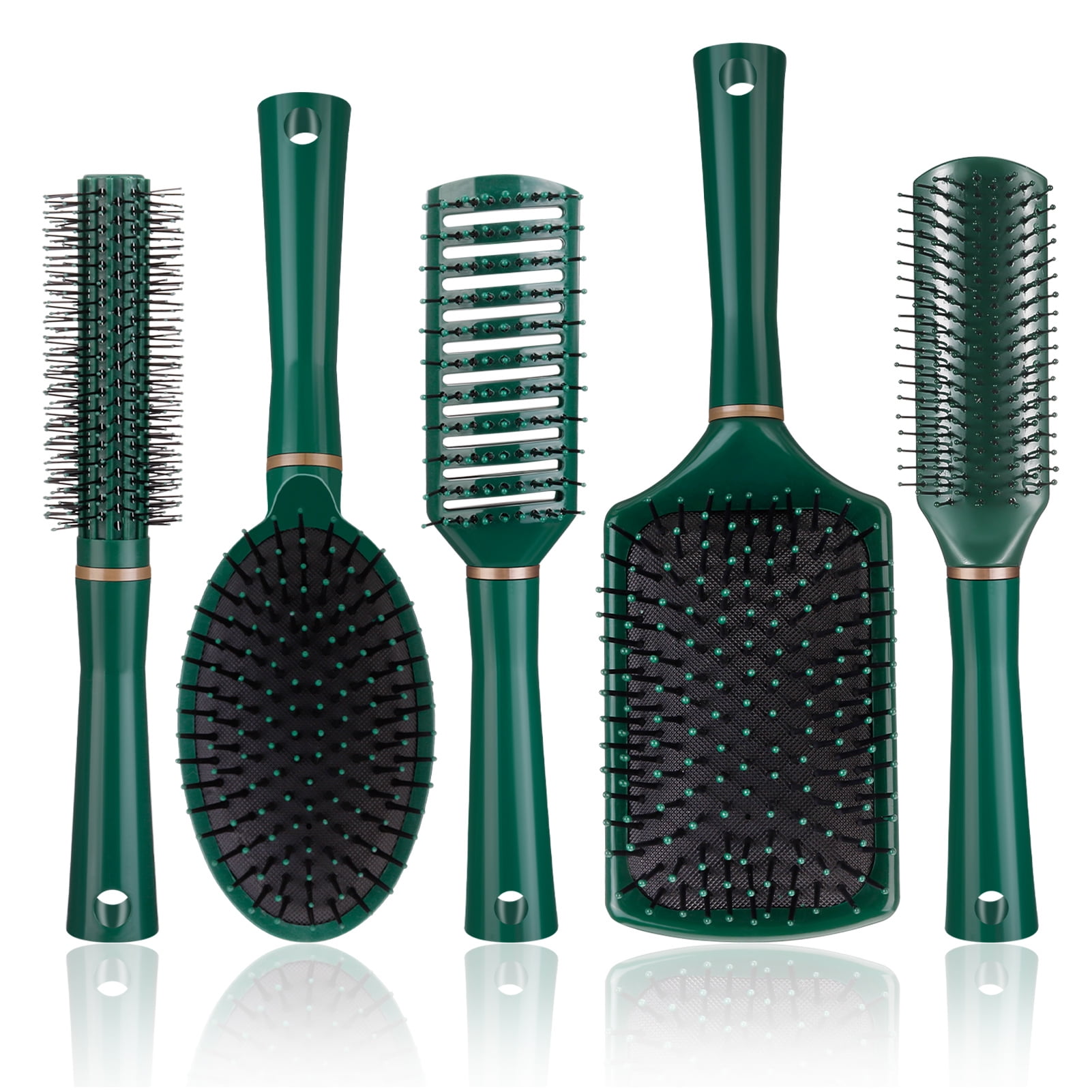 Springcorner 5Pcs Hair Brush Comb Set, Anti Static, Detangling, Massage ...