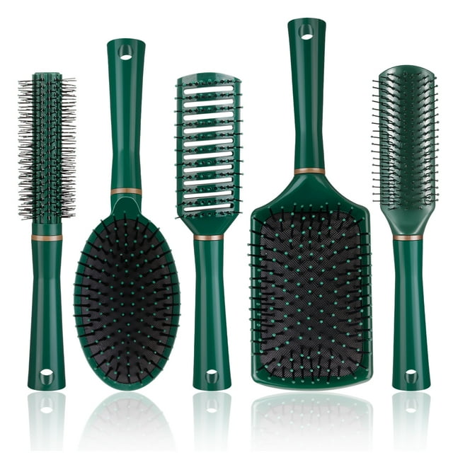 Springcorner 5Pcs Hair Brush Comb Set, Anti Static, Detangling, Massage ...