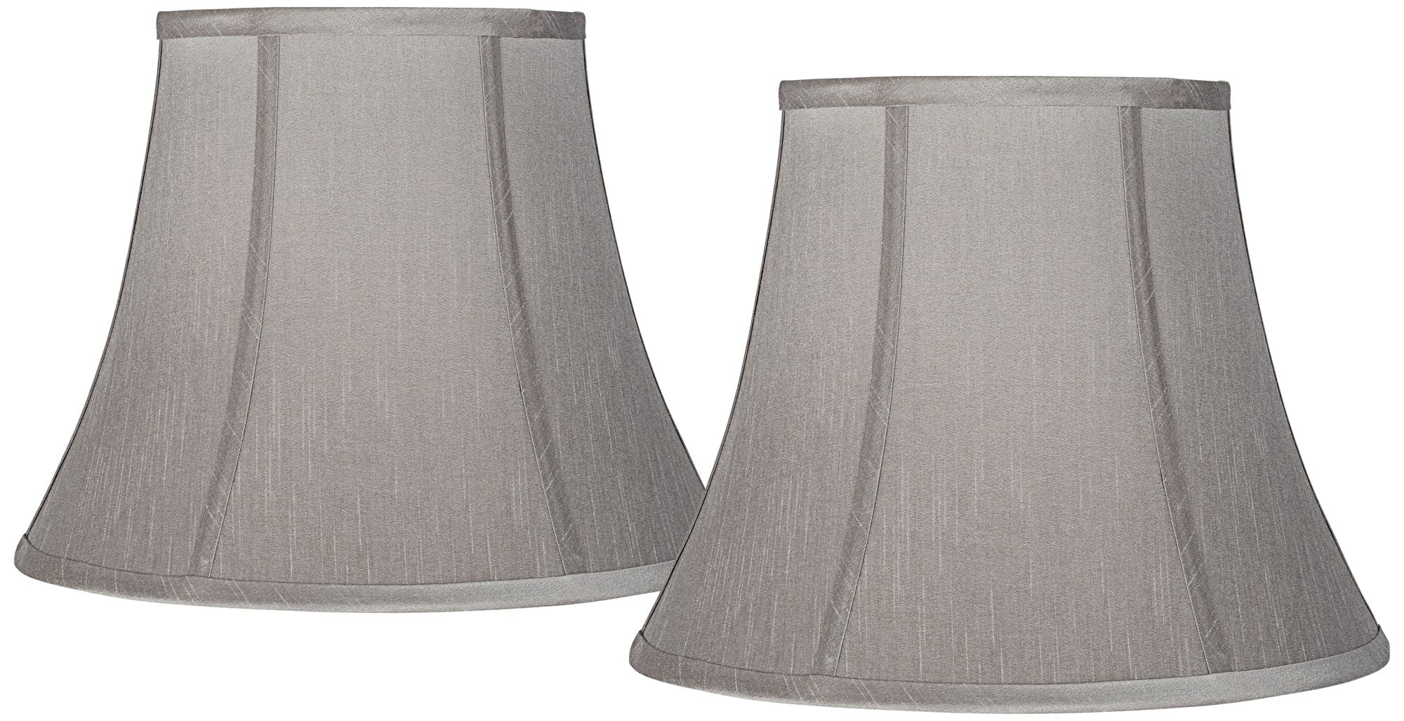 Springcrest Collection Set of 2 Softback Round Bell Lamp Shades Pewter ...
