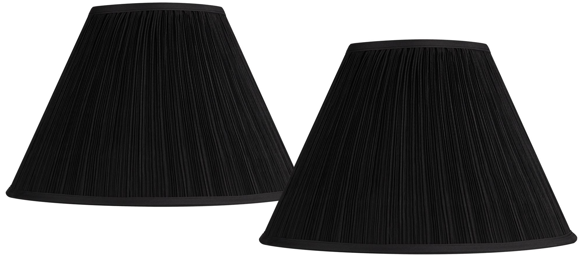 "Springcrest Set of 2 Black Pleat Lamp Shades, Spider Fitting, 7"" Top ...