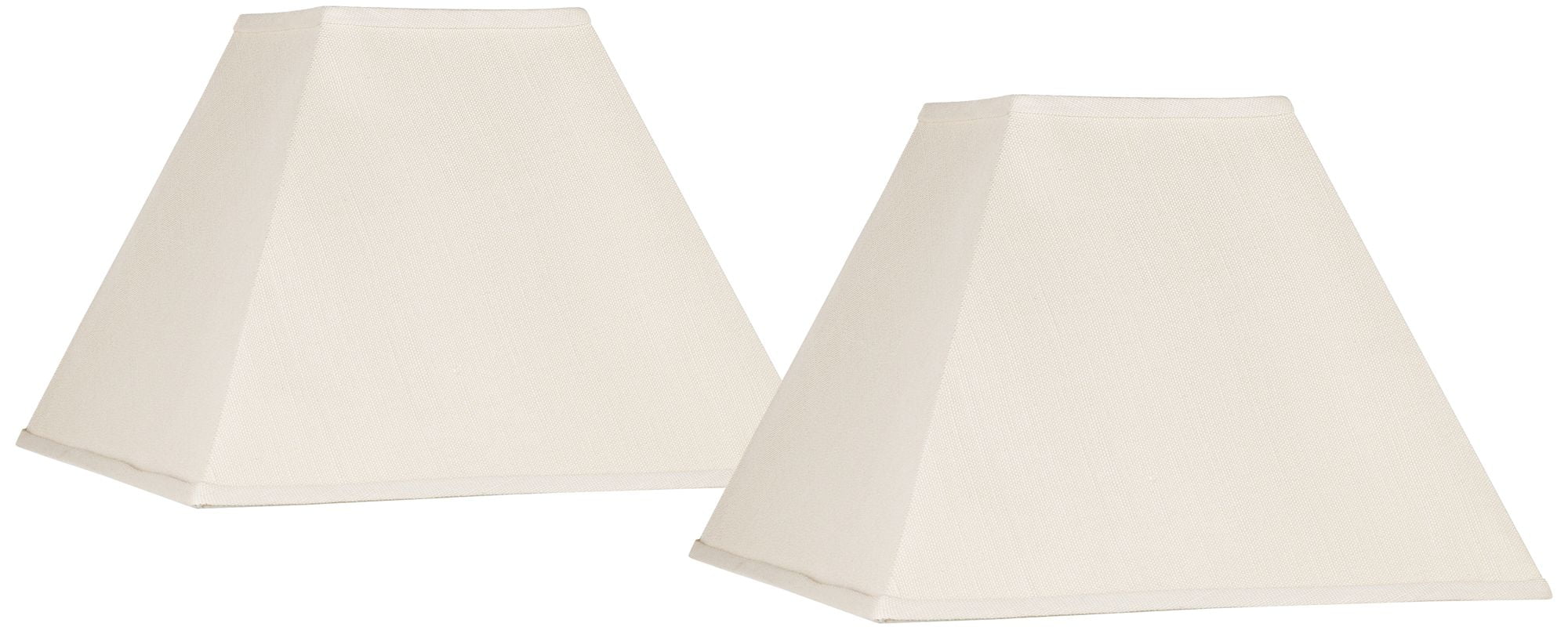 Springcrest Set of 2 Beige Linen Square Lamp Shades 7" Top x 17" Bottom ...