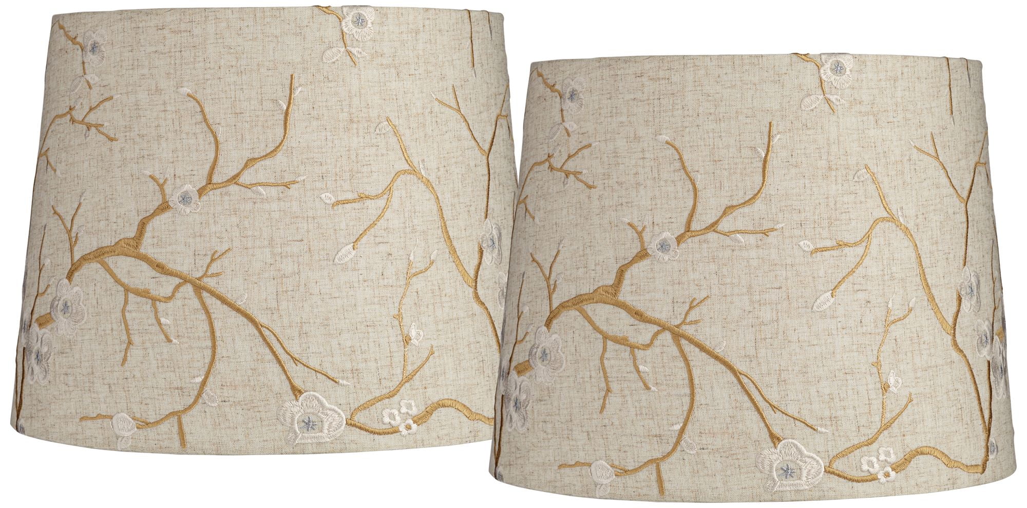 Springcrest Medium Size Lamp Shade Set, Beige Plum Flower Print Drum ...