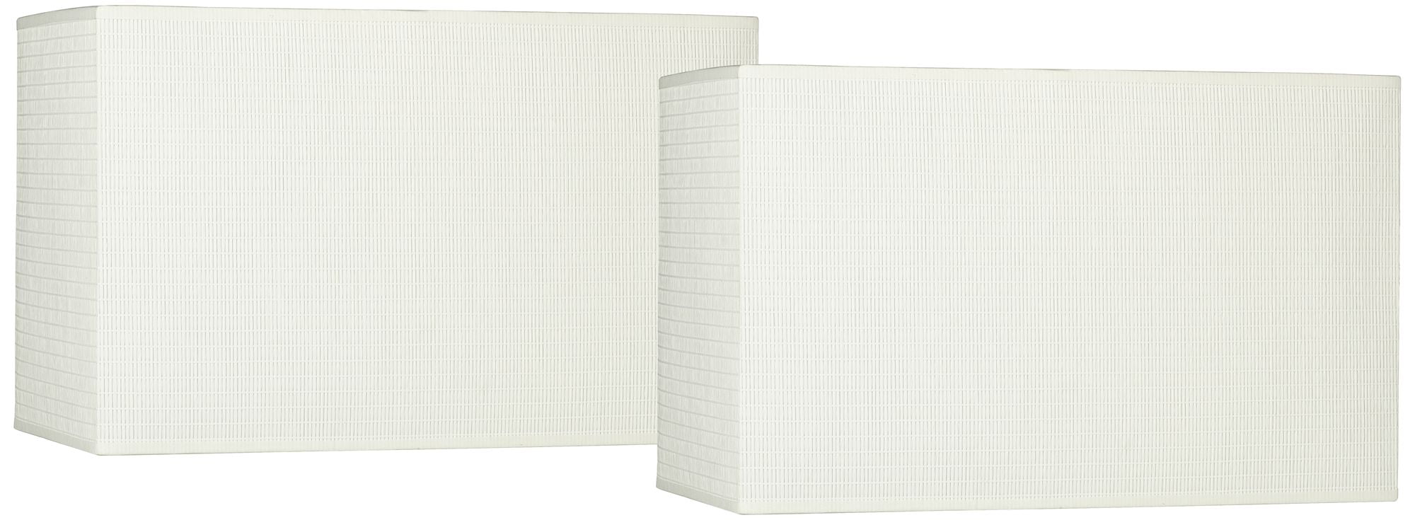 Springcrest Set of 2 Rectangular Lamp Shades Off-White Medium 16" Wide ...
