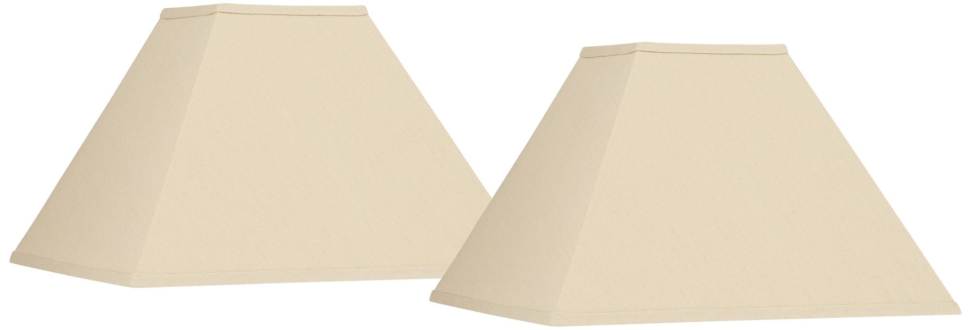 Springcrest Set of 2 Square Lamp Shades, Neutral Beige Linen, 6" Top x ...