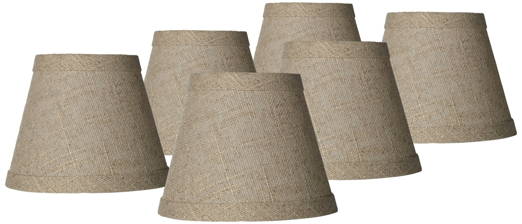 Springcrest Set of 6 Empire Lamp Shades Fine Burlap Natural Small 3 ...