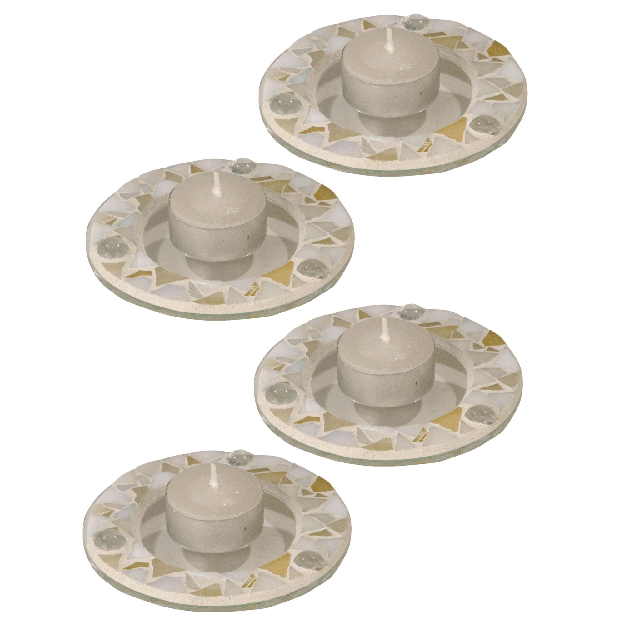 Springdale Lighting 4 inch W Round Pastel 4-Pack Mosaic Art Glass ...