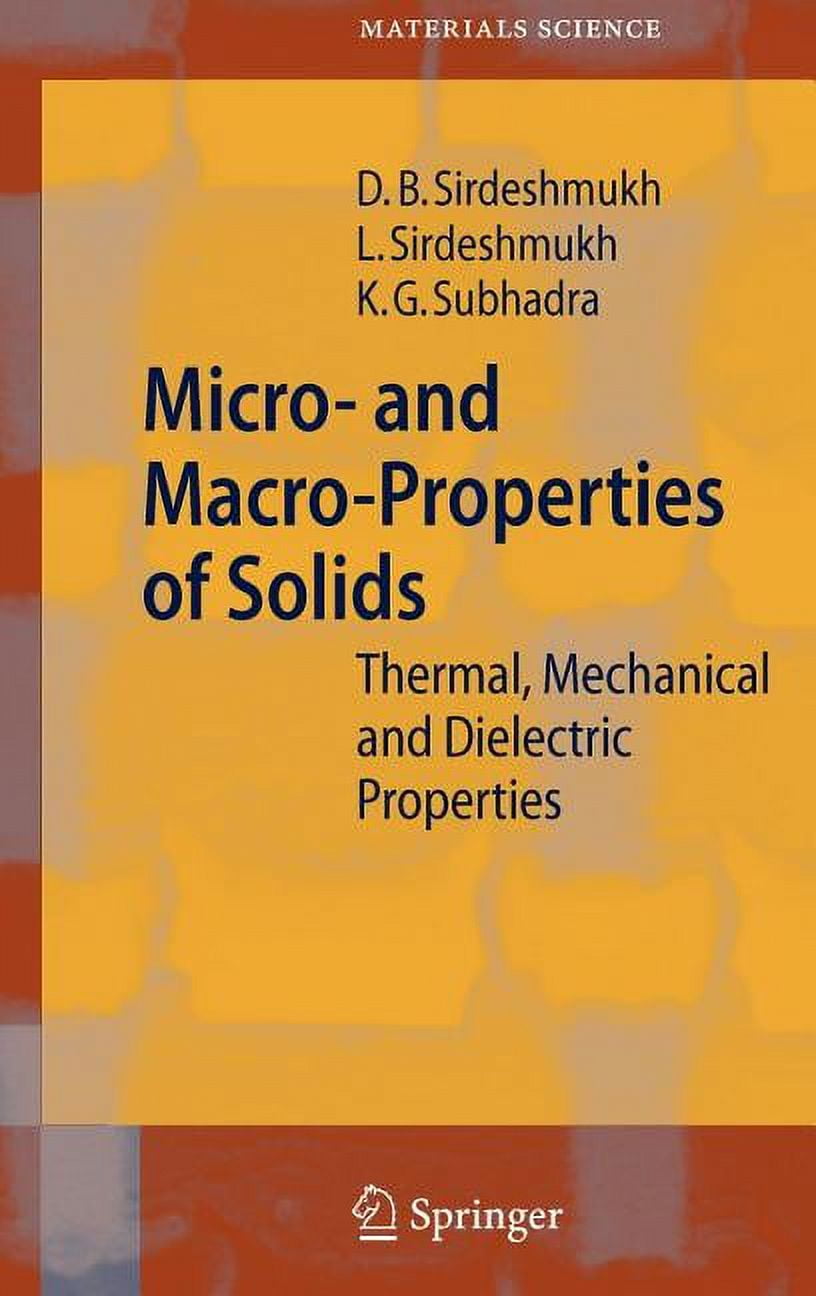 Springer Materials Science Micro- And Macro-Properties of Solids ...