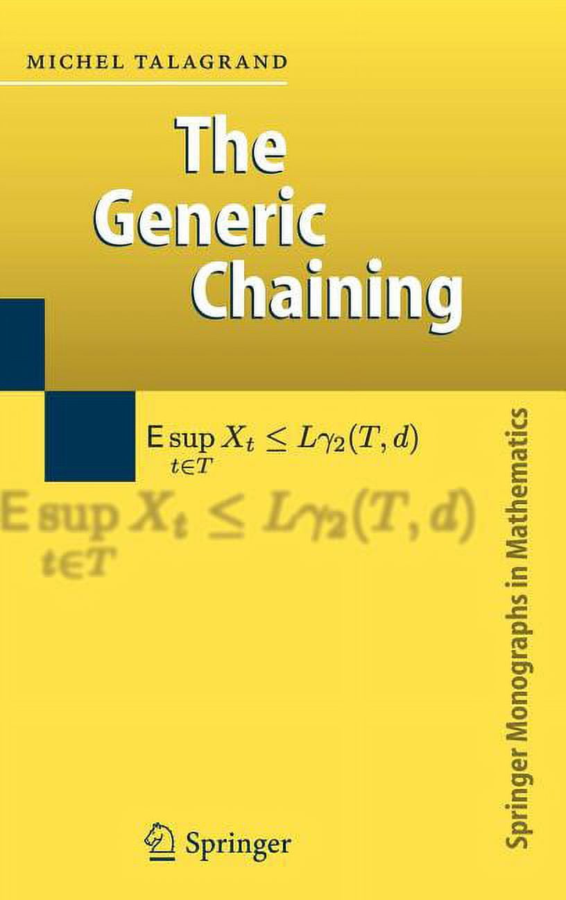 Springer Monographs in Mathematics: The Generic Chaining (Hardcover) - Walmart.com