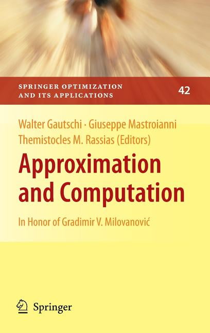 Springer Optimization And Its Applications Approximation And