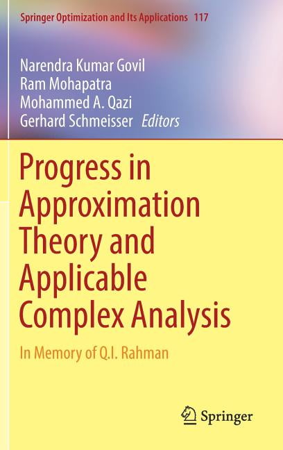 Springer Optimization And Its Applications Progress In Approximation