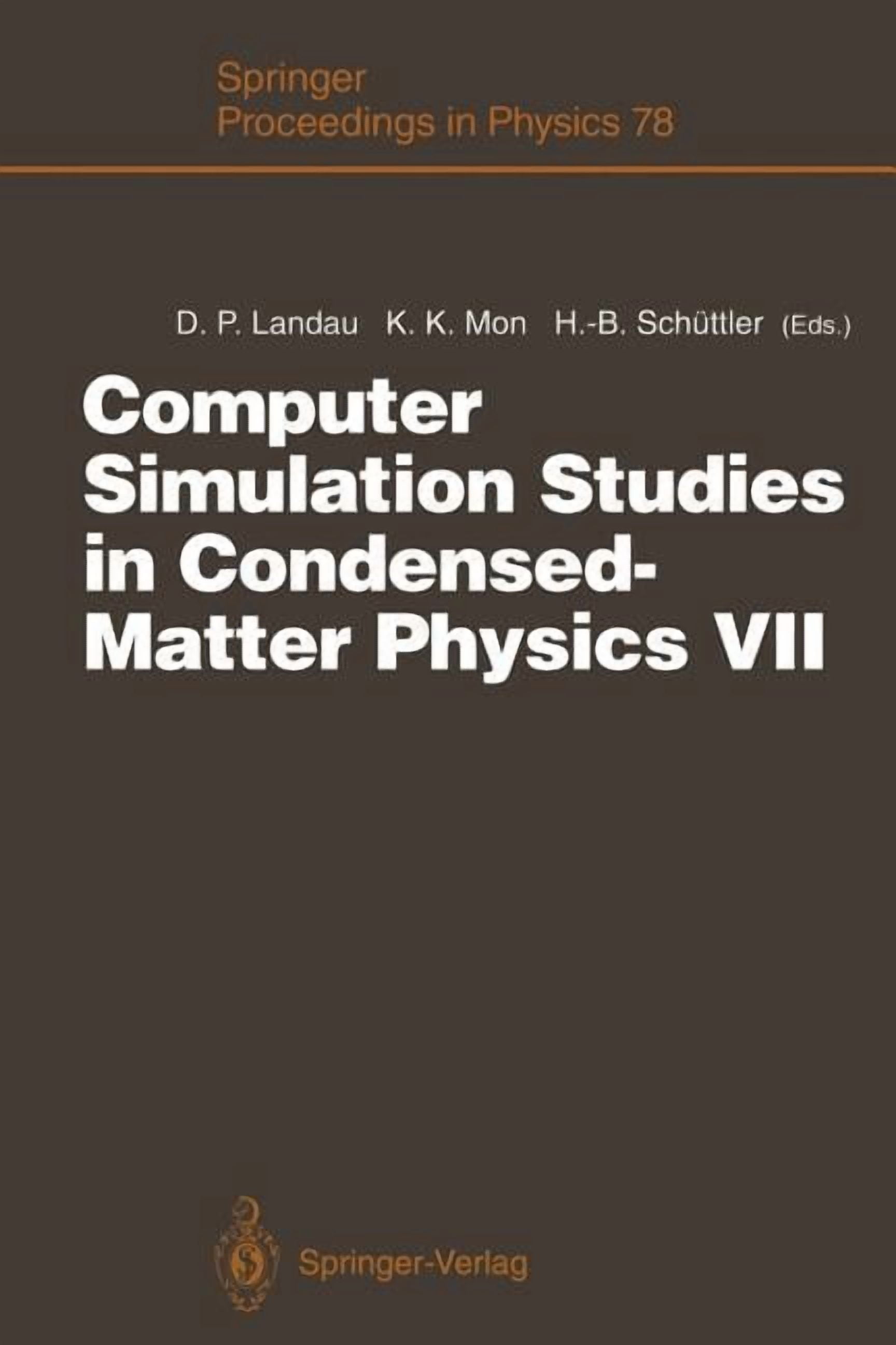 Springer Proceedings in Physics Computer Simulation Studies in ...