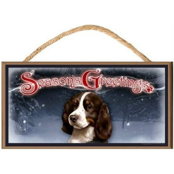 Springer Spaniel Dog "Season's Greetings" Dog Sign / Plaque featuring ...