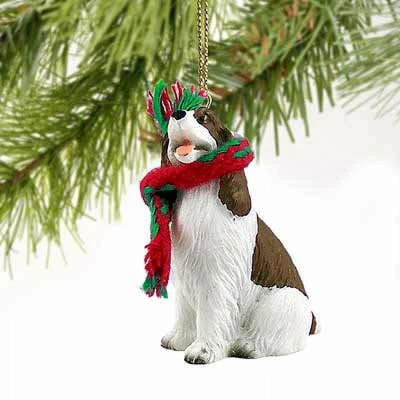 Springer Spaniel Tiny Miniature One Christmas Ornament Liver-White ...
