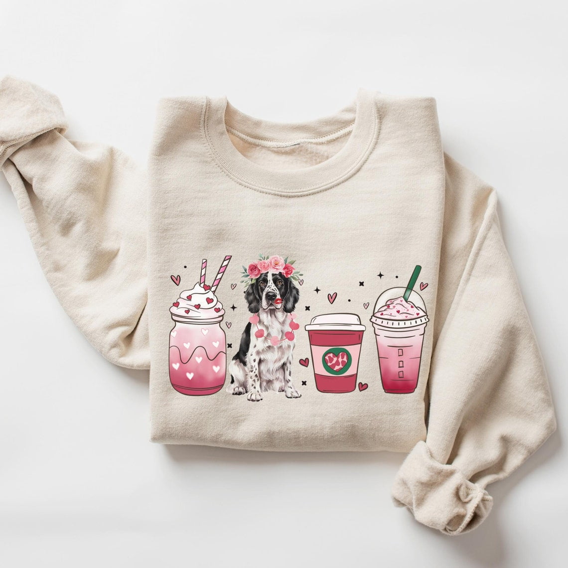 Springer Valentine Day Sweatshirt, Coffee Springer Spaniel Sweater ...