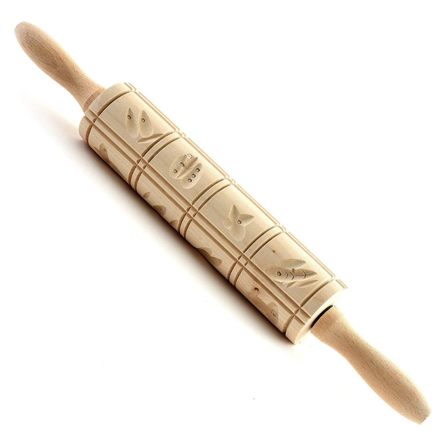 Norpro 10" Wooden Springerle Baking Rolling Pin - Walmart.com