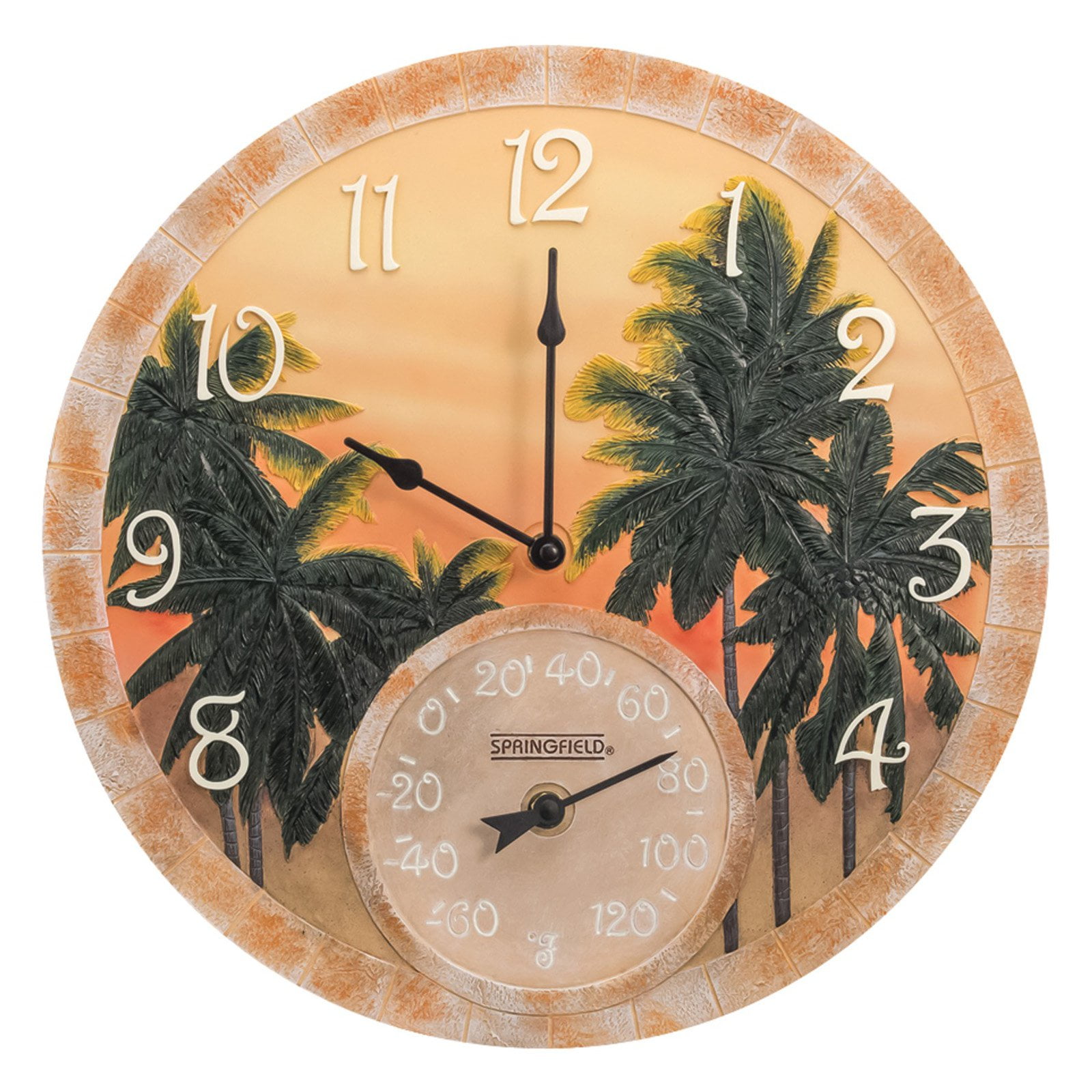 Springfield 14" Poly Resin Clock with Thermometer - Walmart.com