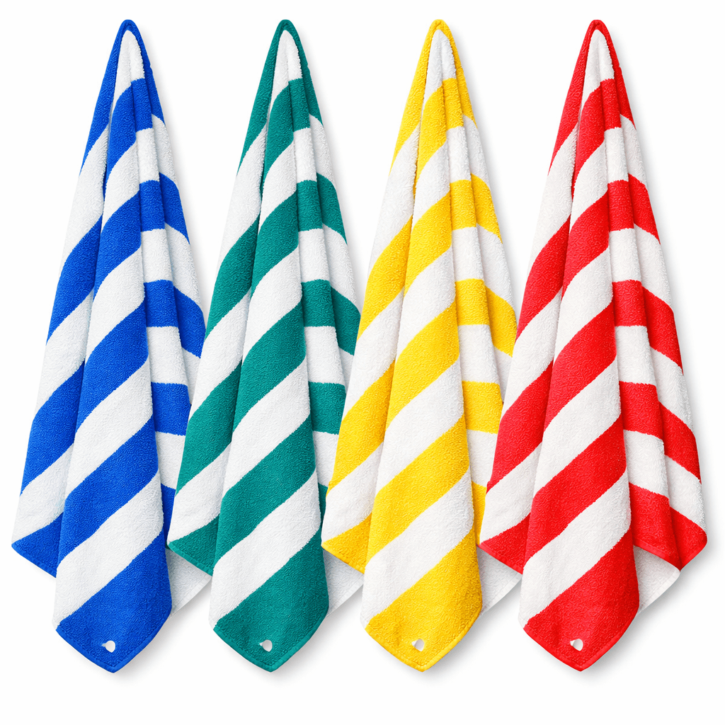 "Springfield Linen: 4 Pack Pool Swim 30""X60"" Cabana Stripe Beach ...