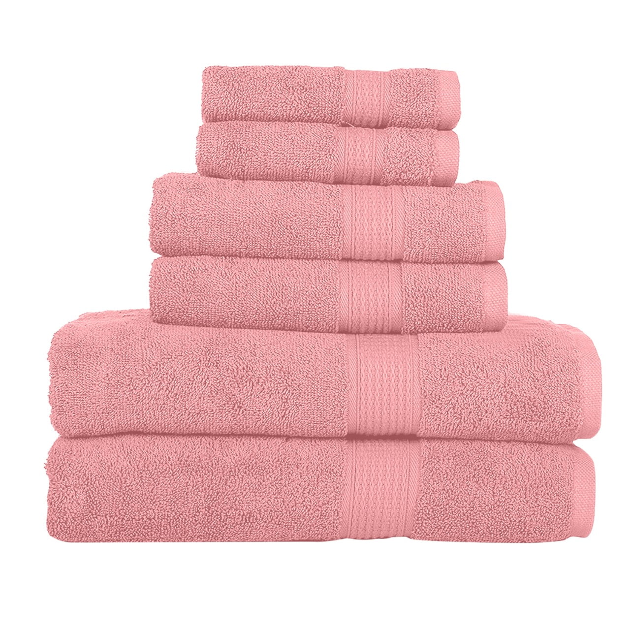 Springfield Linen Pink 6pc Towel Set, 2 Bath, 2 Hand & 2 Washcloths ...