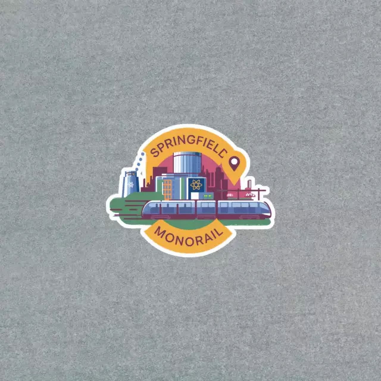 Springfield Monorail Sticker - Colorful Cartoon City Scene For Fans Of ...