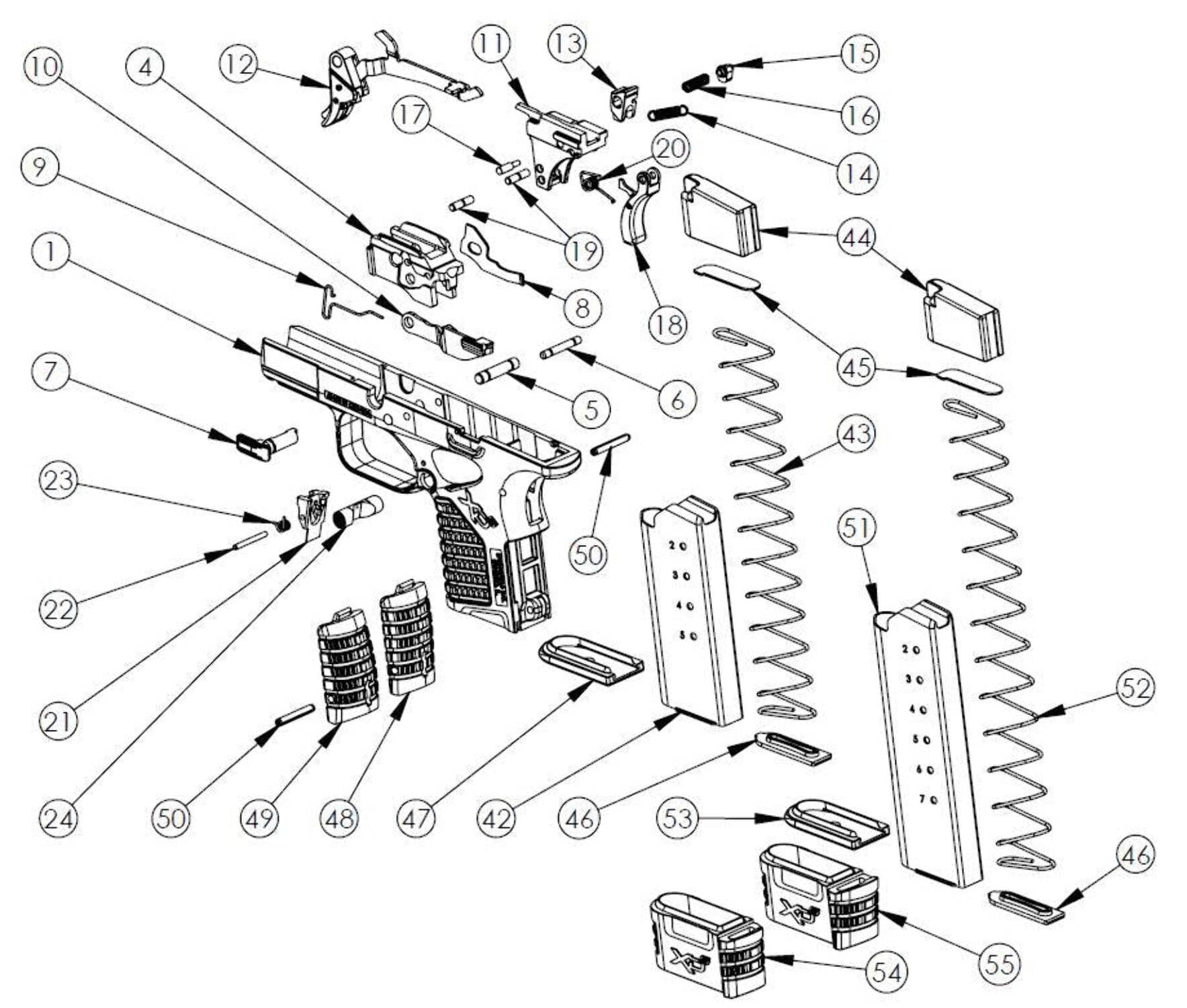 Springfield Xd Gun Part Diagram Glossy Poster Picture Photo Print ...