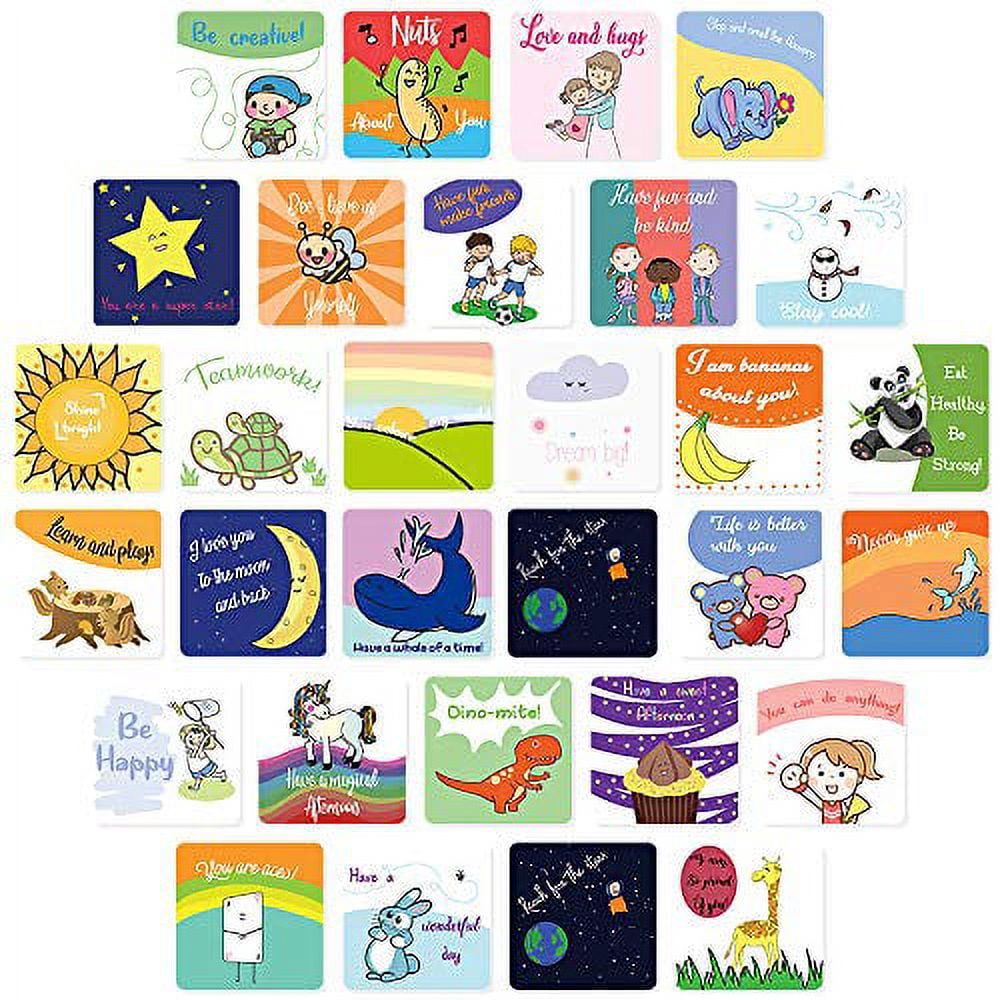 Springflower Lunch Box Notes for Kids - 100 Pack Inspirational and ...